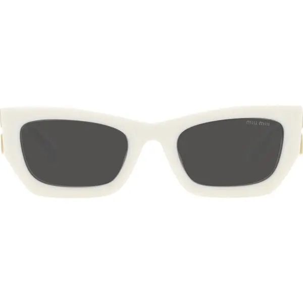 Miu Miu 53mm Rectangular Sunglasses - White