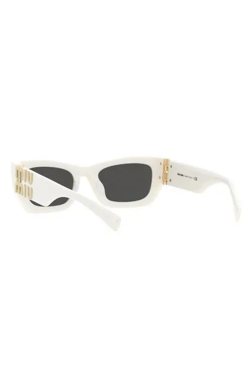Miu Miu 53mm Rectangular Sunglasses - White