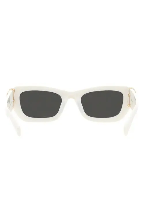 Miu Miu 53mm Rectangular Sunglasses - White