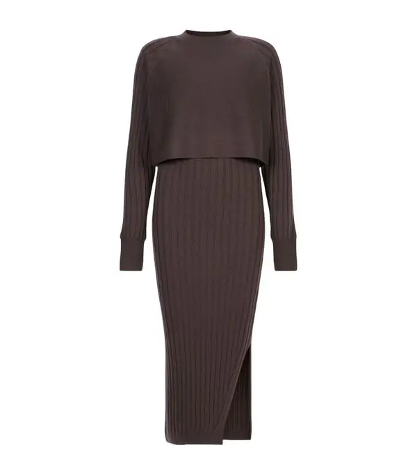 Allsaints Margot 2-In-1 Midi Dress In Brown - 32% Off | Editorialist