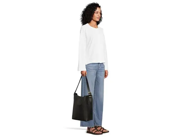 Madewell The Essential Bucket Tote In Leather - Black