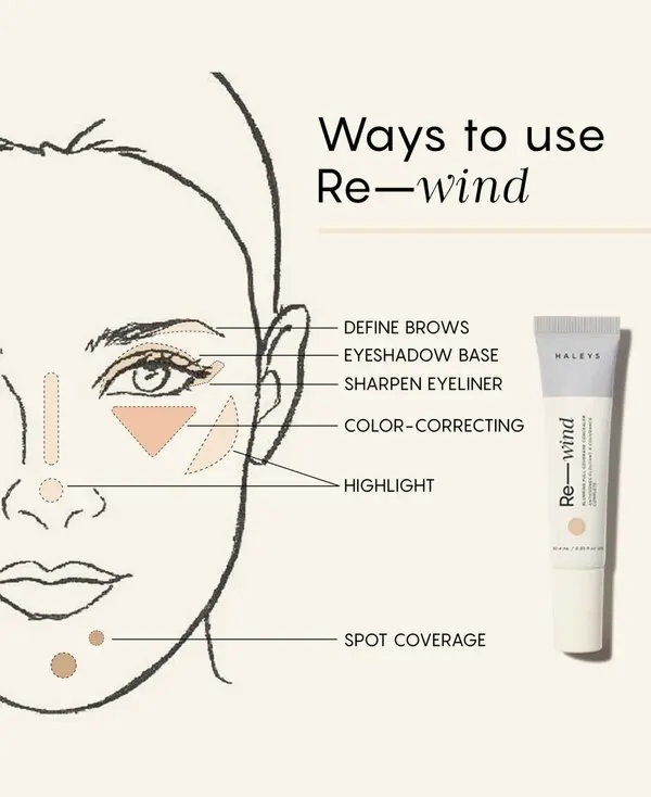 HALEYS BEAUTY Re-wind Blurring Full Coverage Concealer Tan - Dark - Neutral