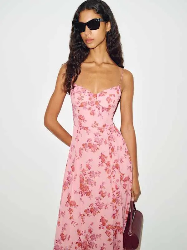 REFORMATION Jaelyn Midi Dress - Pink