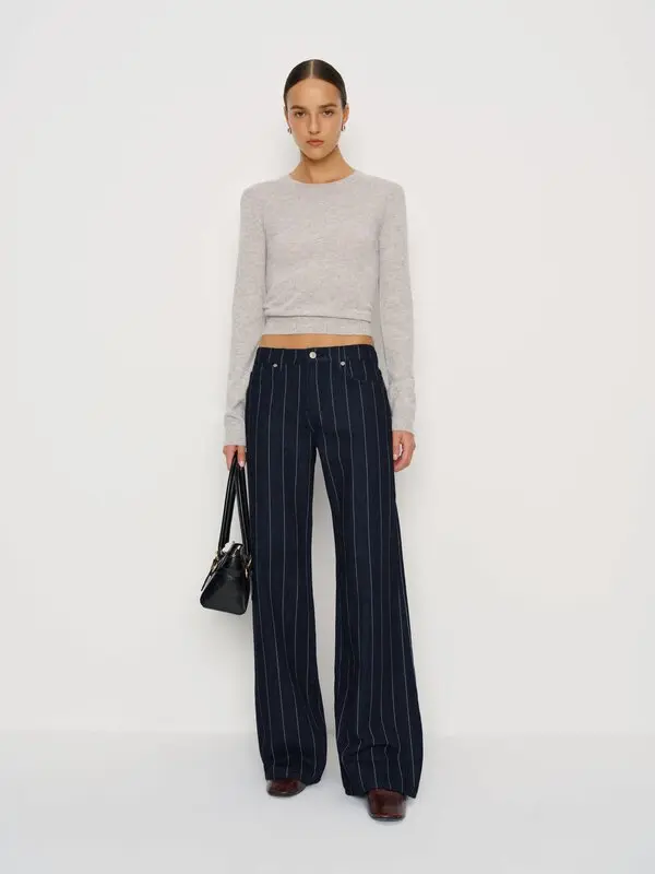 REFORMATION Cary Low Rise Wide Leg Jeans - Blue