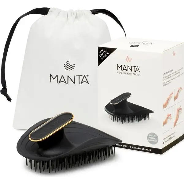 MANTA The Gentle Brush For Healthier Hair & Scalp - Black