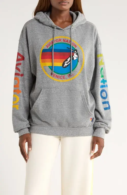 Aviator Nation Relaxed Graphic Hoodie - Heather Grey
