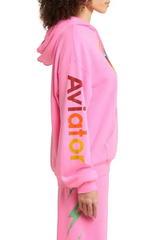 Aviator Nation Relaxed Graphic Hoodie - Neon Pink