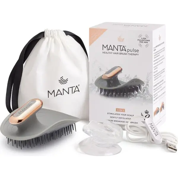 MANTA Pulse Professional Scalp Massage Brush - Grey