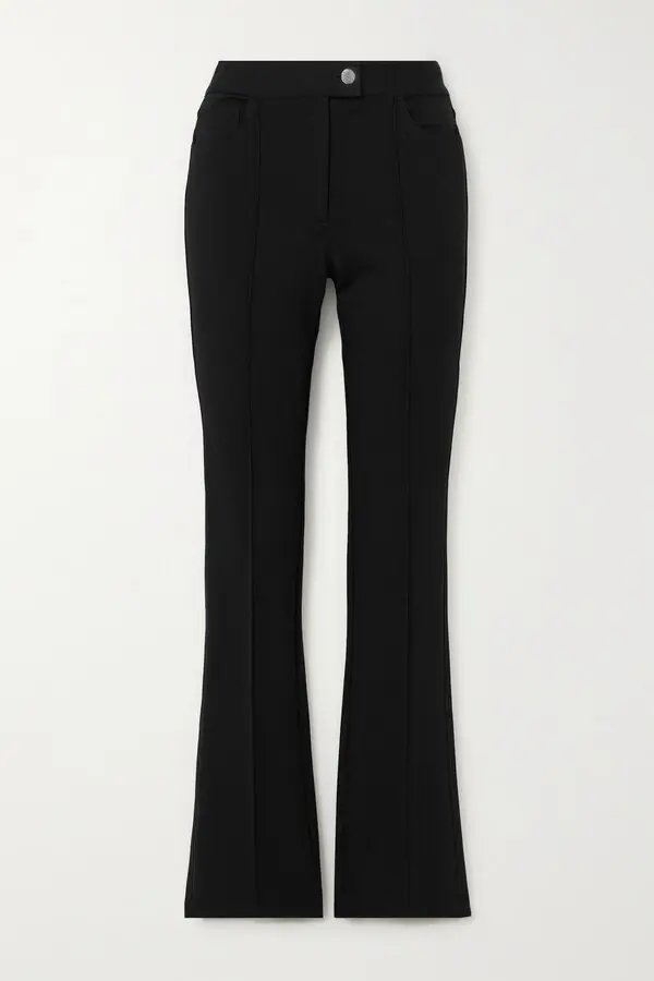 Helmut Lang Pleated Stretch-Ponte Slim-Leg Pants In Black 60