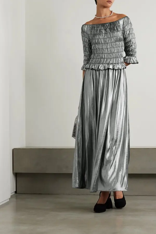 batsheva metallic dress Batsheva Printed Knee-Length Dress - Metallic Dresses, Clothing -  WBATS24251