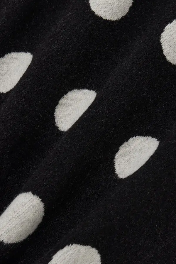 Batsheva Saga Polka-dot Merino Wool And Cashmere-blend Midi Skirt