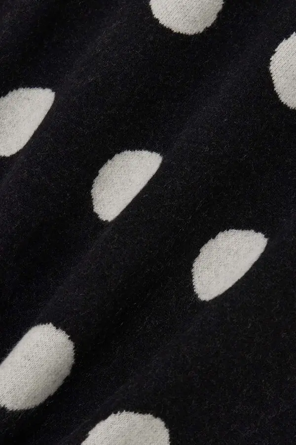 Batsheva Saga Polka-dot Merino Wool And Cashmere-blend Midi Skirt