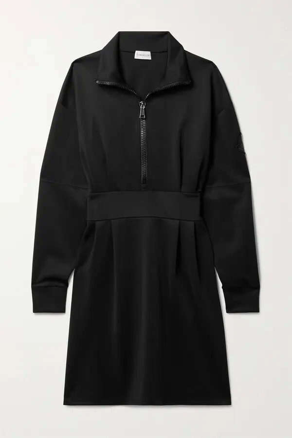 Moncler Pleated Ponte Mini Dress