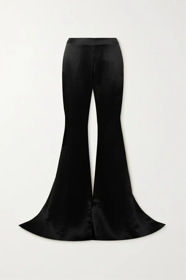 ANN DEMEULEMEESTER Elfa Satin Flared Pants
