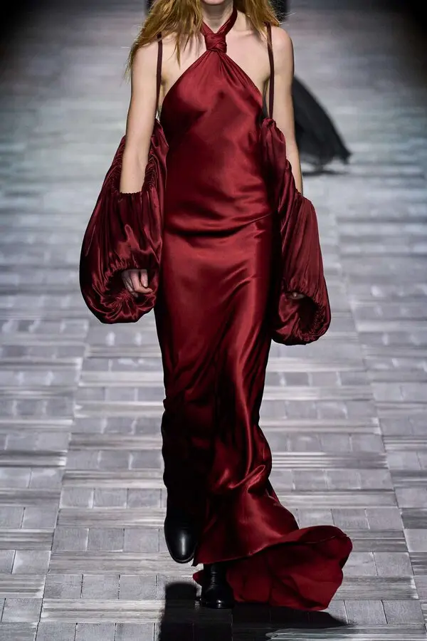 green emerald velvet dress ANN DEMEULEMEESTER