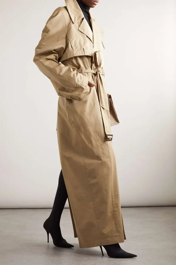 Balenciaga Oversized Asymmetric Cotton-twill Trench Coat