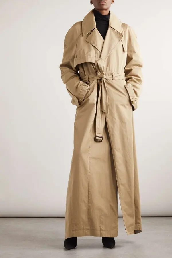 Balenciaga Oversized Asymmetric Cotton-twill Trench Coat