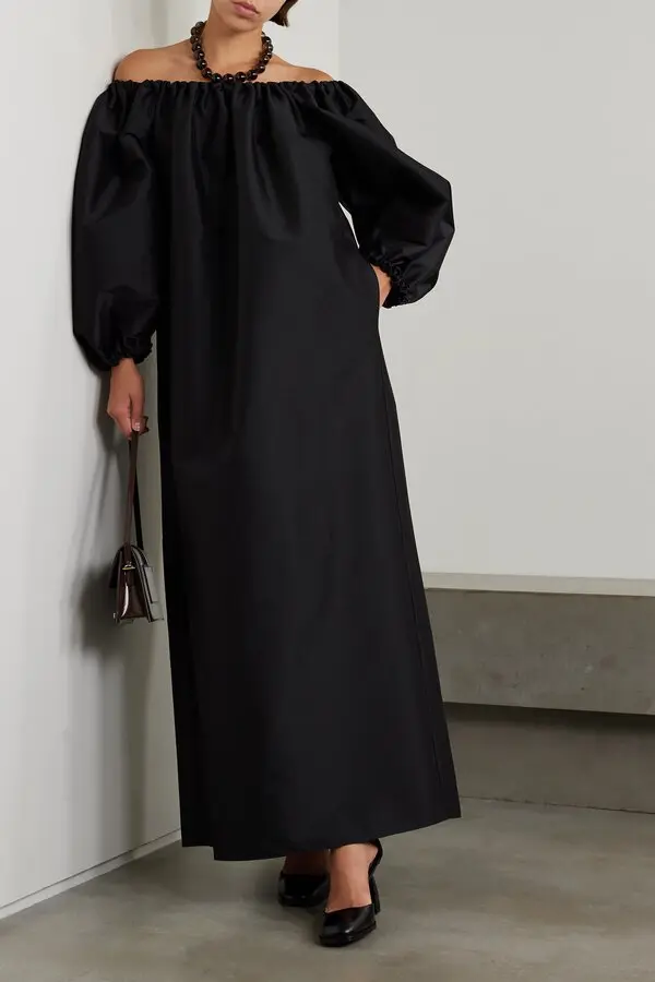 Bernadette Bobby Gathered Taffeta Maxi Dress
