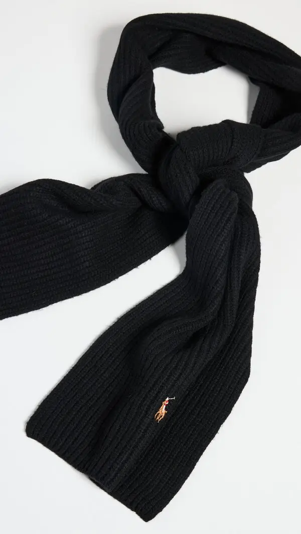 Polo Ralph Lauren Signature Knit Scarf - Polo Black