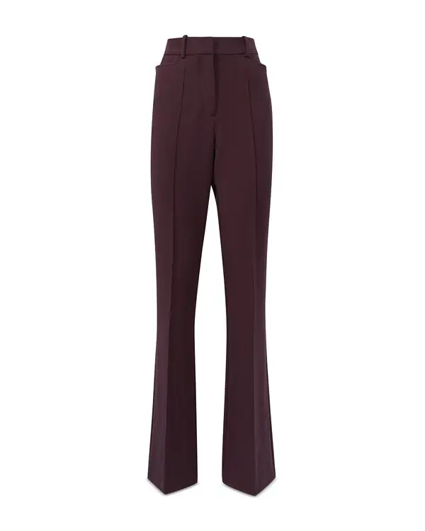 REISS Gabi Flare Leg Trousers - Berry