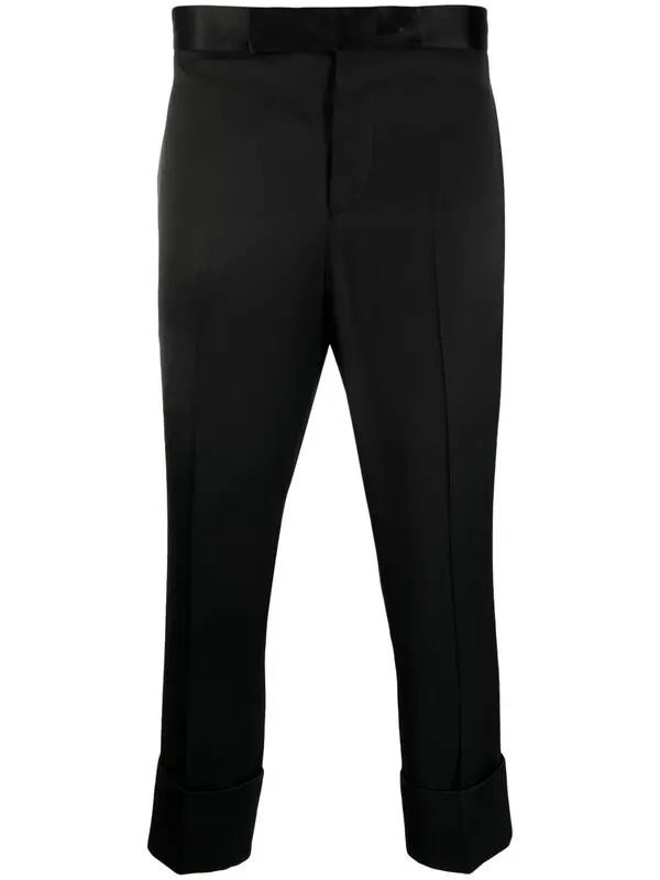 SAPIO Satin-finish Cropped Tailored Trousers