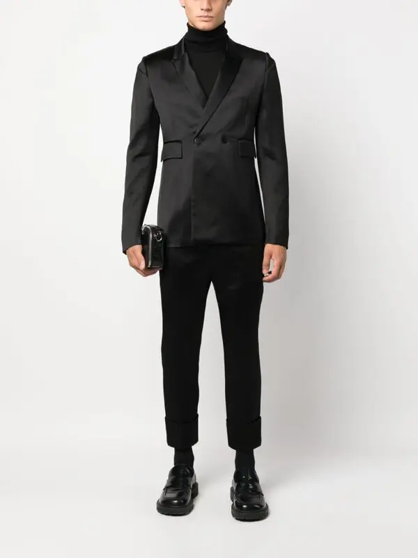 SAPIO Satin-finish Cropped Tailored Trousers