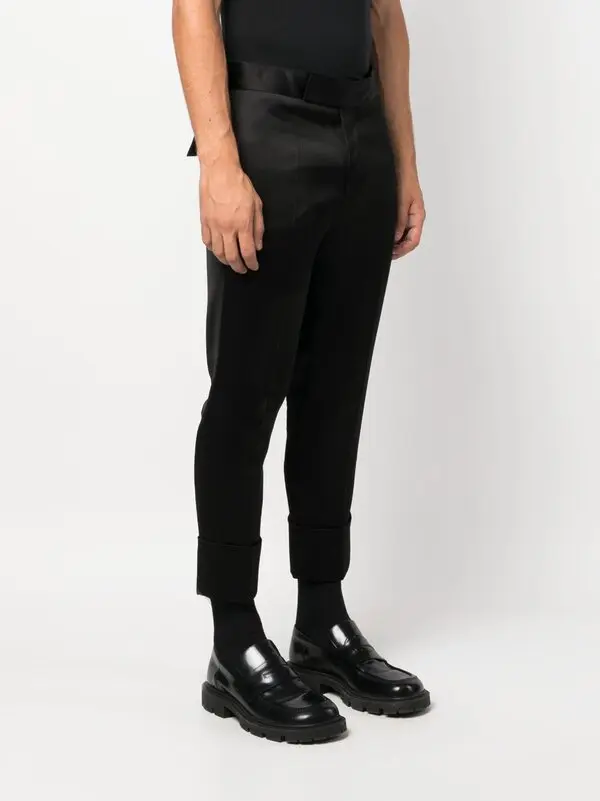 SAPIO Satin-finish Cropped Tailored Trousers