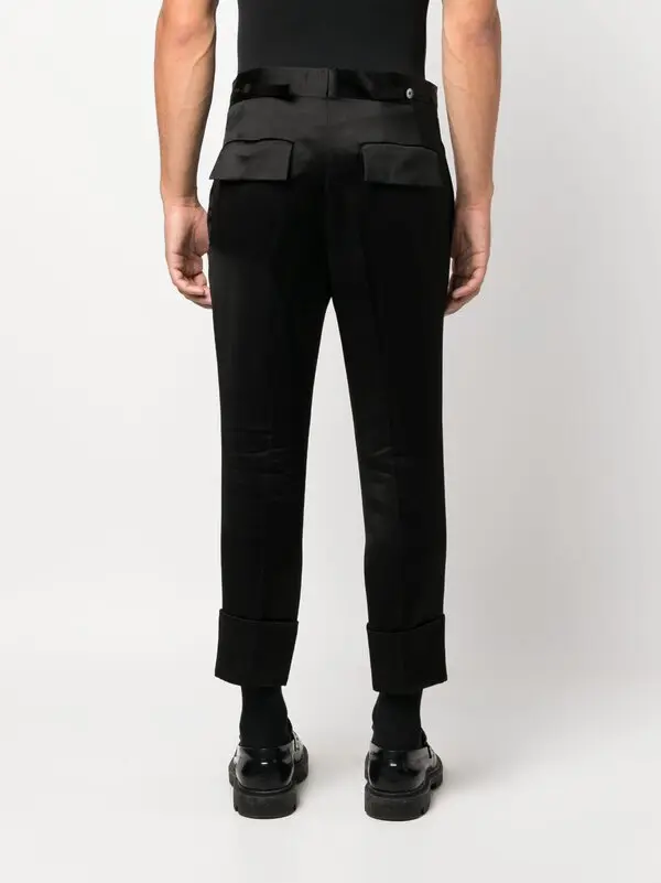 SAPIO Satin-finish Cropped Tailored Trousers