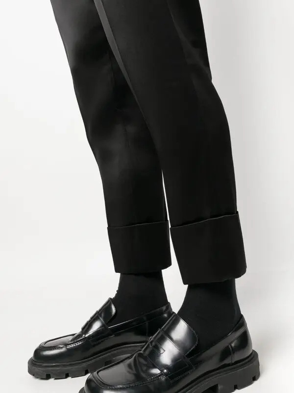 SAPIO Satin-finish Cropped Tailored Trousers
