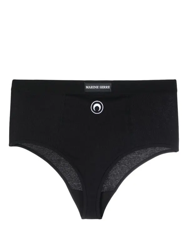 MARINE SERRE Crescent Moon Organic-cotton Briefs - Black
