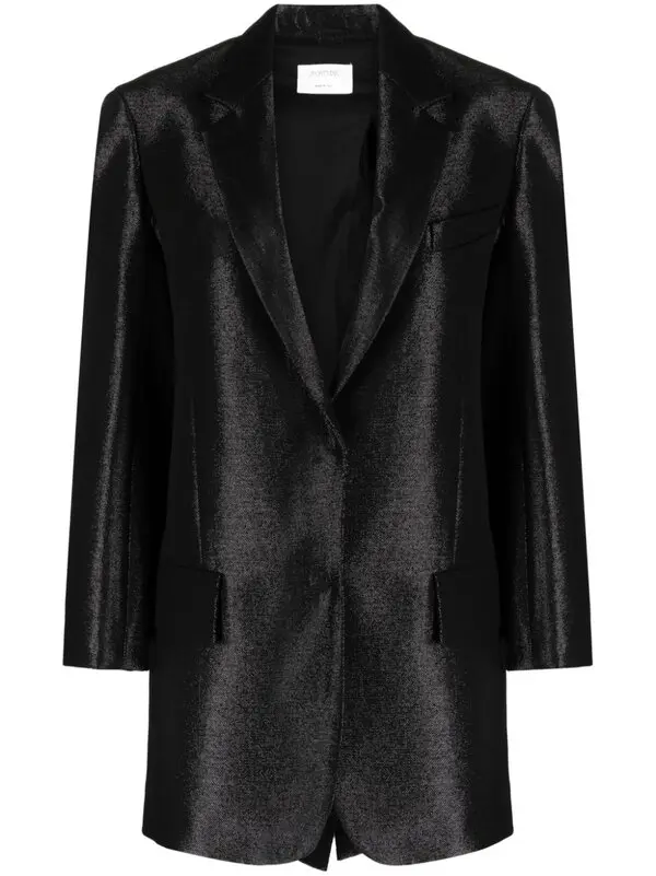 Sportmax Single-breasted Metallic-finish Blazer