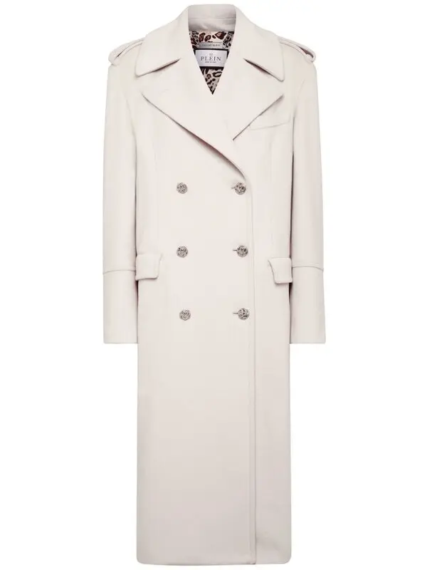 Philipp Plein Skull Crystal-embellished Double-breasted Coat