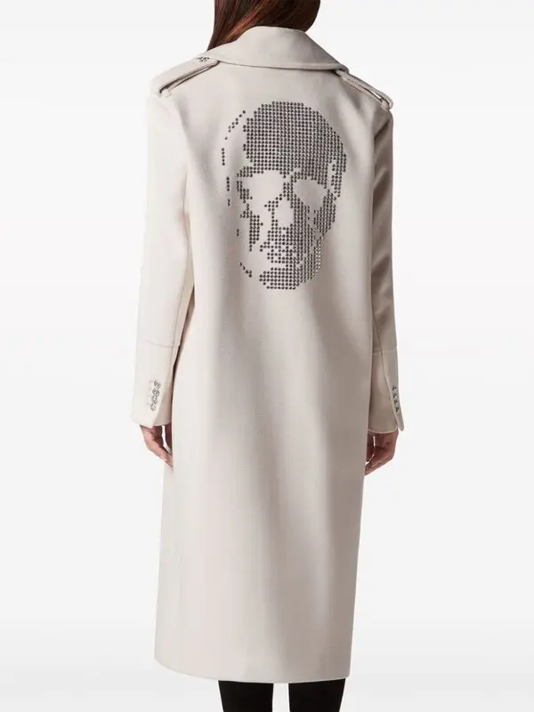Philipp Plein Skull Crystal-embellished Double-breasted Coat