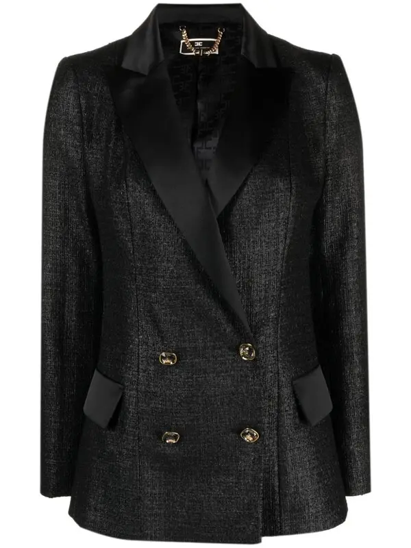 Elisabetta Franchi Double-breasted Blazer - Black
