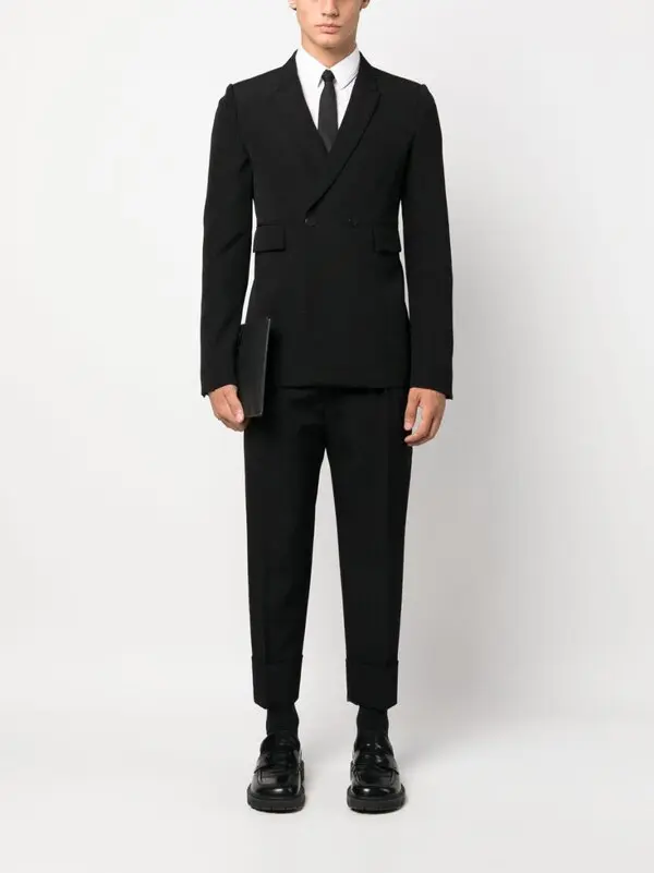 SAPIO Pleat-detail Wool-cotton Tailored Trousers - Black