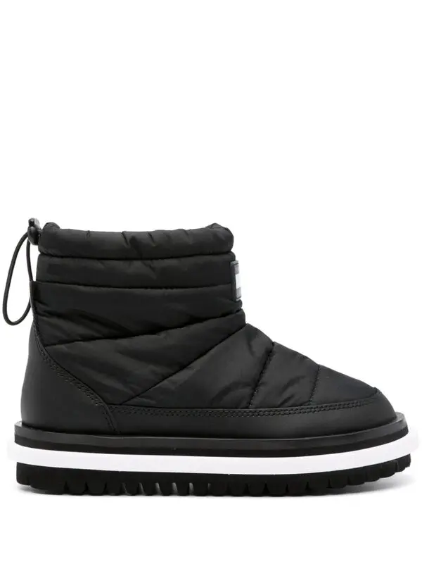 Tommy Hilfiger Logo-patch Padded Ankle Boots - Black