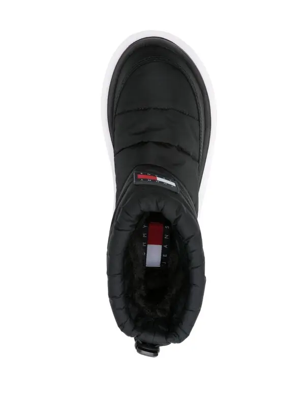 Tommy Hilfiger Logo-patch Padded Ankle Boots - Black