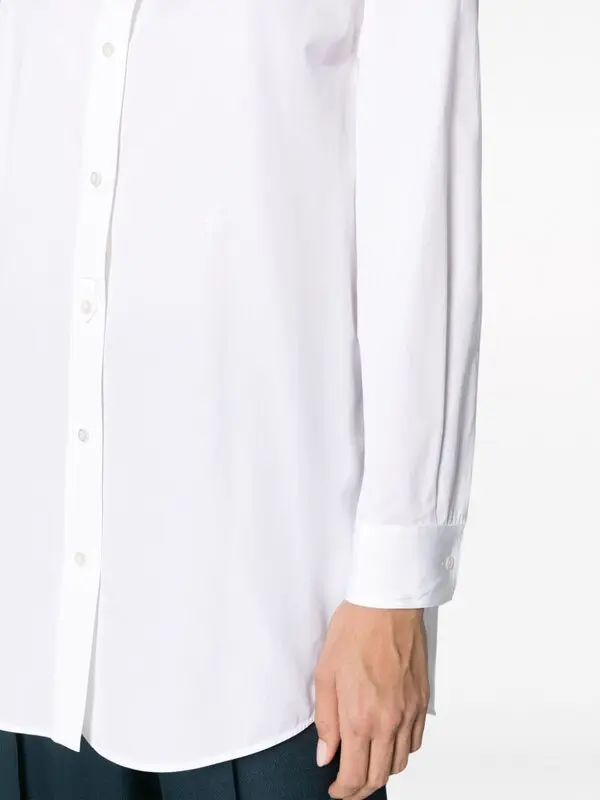 JIL SANDER Band-collar Cotton Poplin Shirt - White