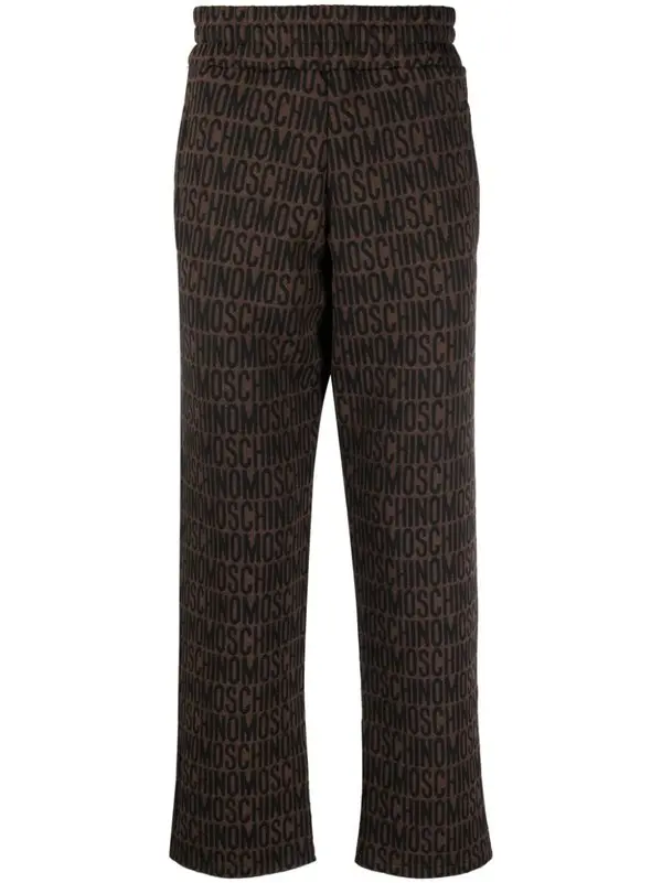 Moschino Logo-jacquard Straight-leg Trousers