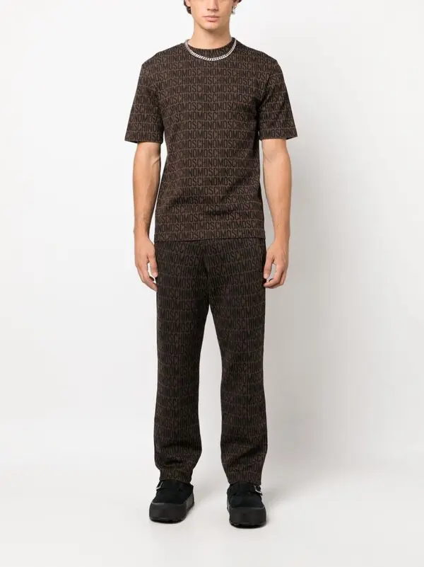 Moschino Logo-jacquard Straight-leg Trousers
