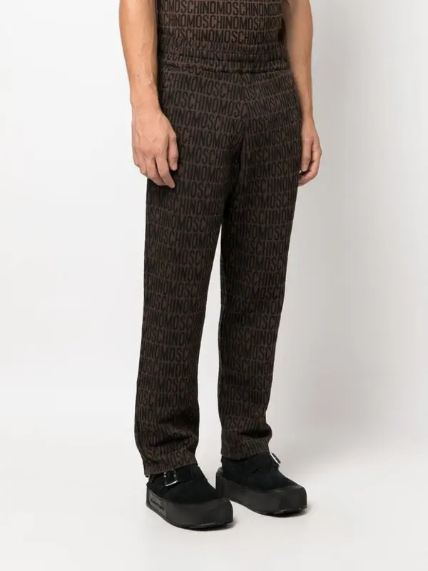 Moschino Logo-jacquard Straight-leg Trousers