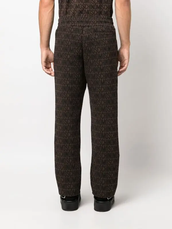 Moschino Logo-jacquard Straight-leg Trousers