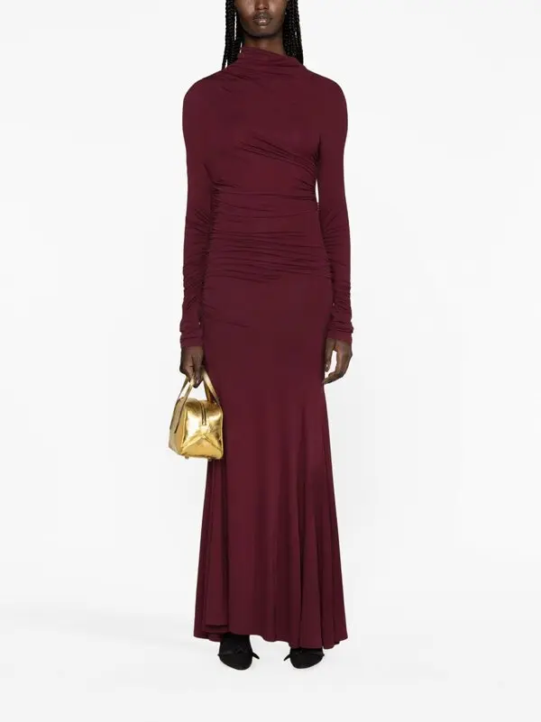 Tove Africa Gathered Maxi Dress - Red