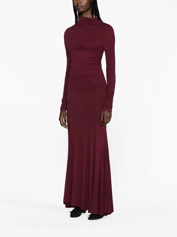Tove Africa Gathered Maxi Dress - Red