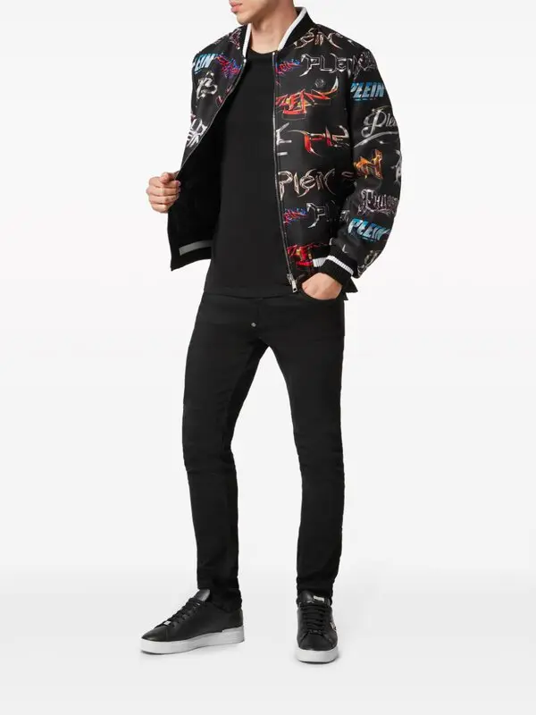 Philipp Plein Lettering Reversible Bomber Jacket