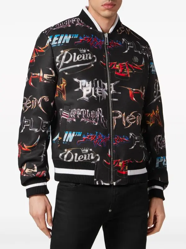 Philipp Plein Lettering Reversible Bomber Jacket