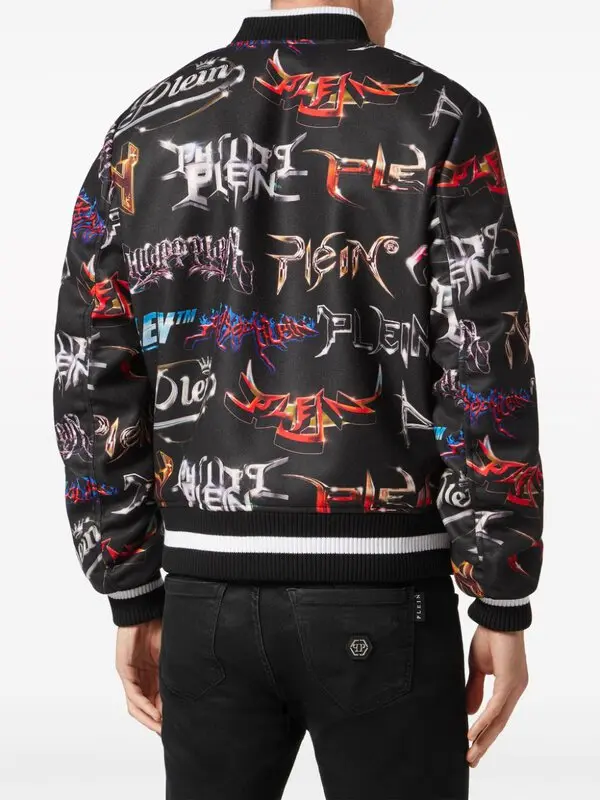 Philipp Plein Lettering Reversible Bomber Jacket