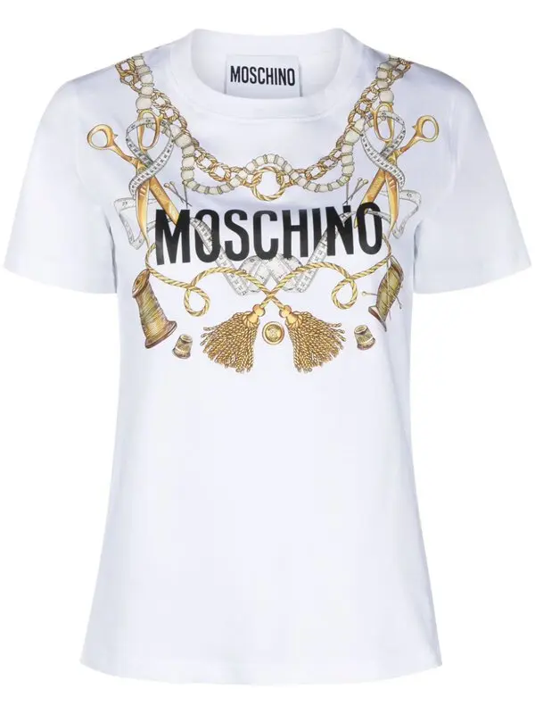 Moschino Graphic-print Organic Cotton T-shirt - White