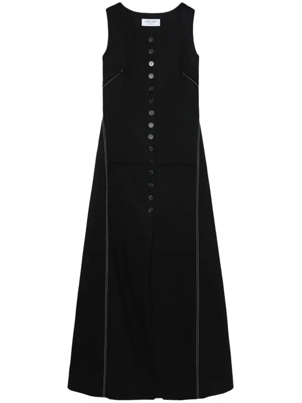 MARINE SERRE Flared Midi Dress - Black