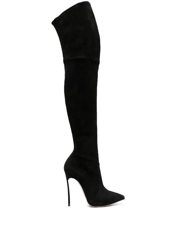 Casadei Blade 115mm Above-knee Suede Boots